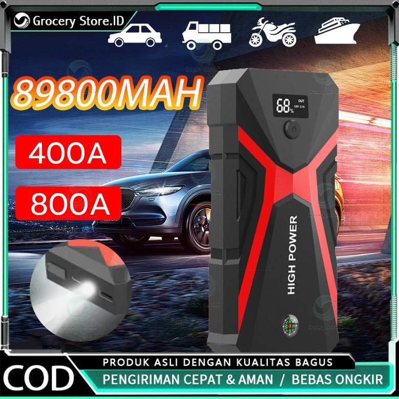 Jual Jump Starter Aki Mobil Motor Power Bank 89800mah Jumper Aki Jump ...