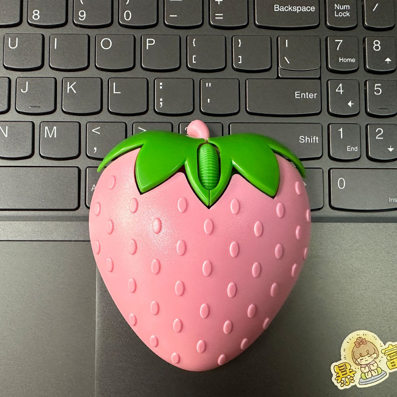 Jual Wireless 2.4Ghz Strawberry Shaped Mouse Cute Pink Fruit Design ...
