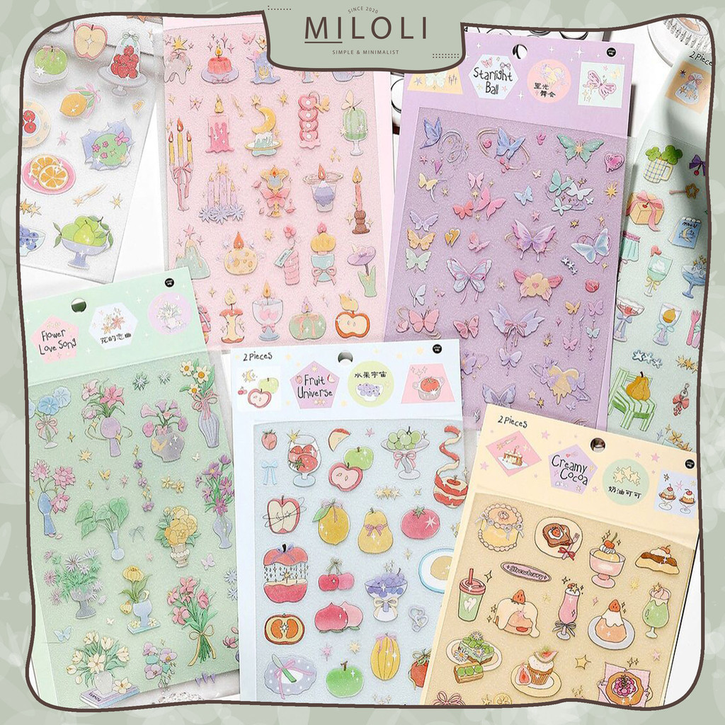 Jual [MILOLI] 2Pcs STICKER LIGHTNING SAND TAPE FLOWER PET Mini DIY ...