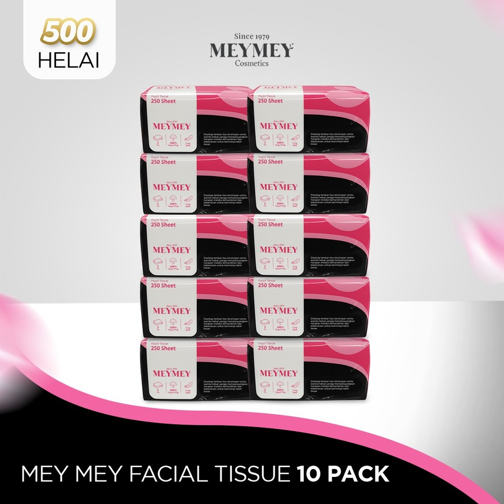 Jual Paket 10 Pack Tissue Mey Mey 500 Helai / Tisu Wajah Serbaguna ...