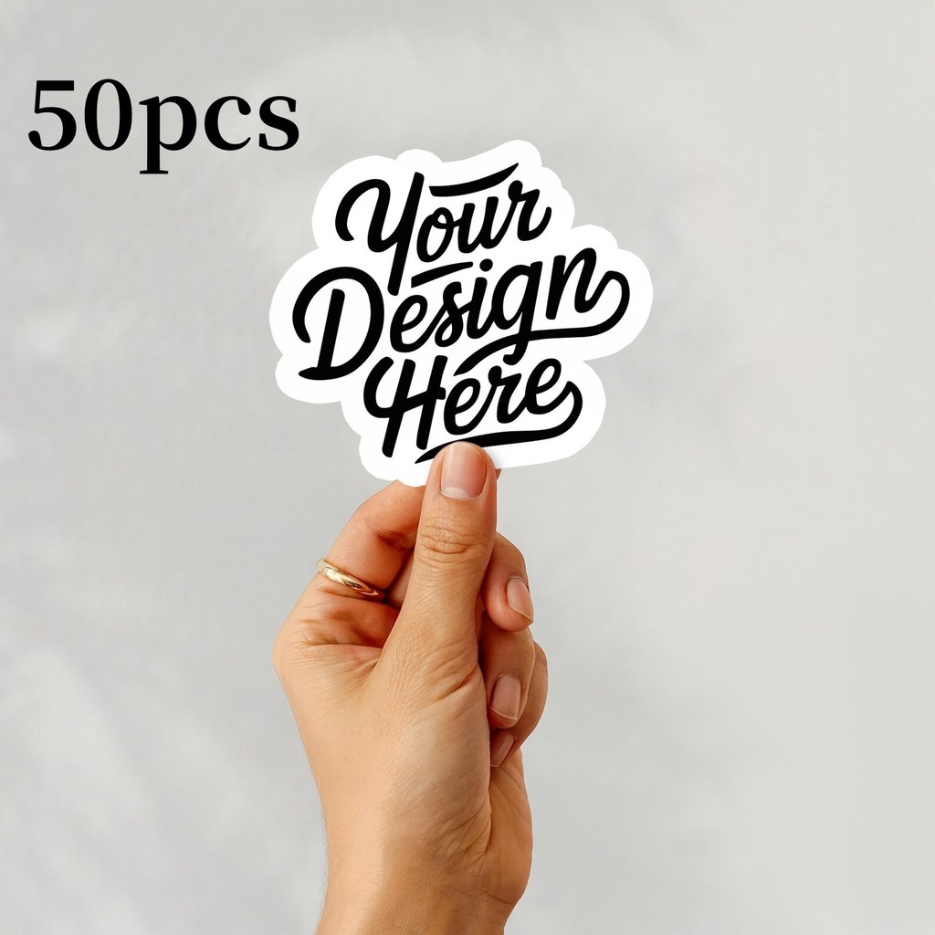 Jual 50pcs Custom Stickers Waterproof Vinyl Die Cutout Logo Design ...