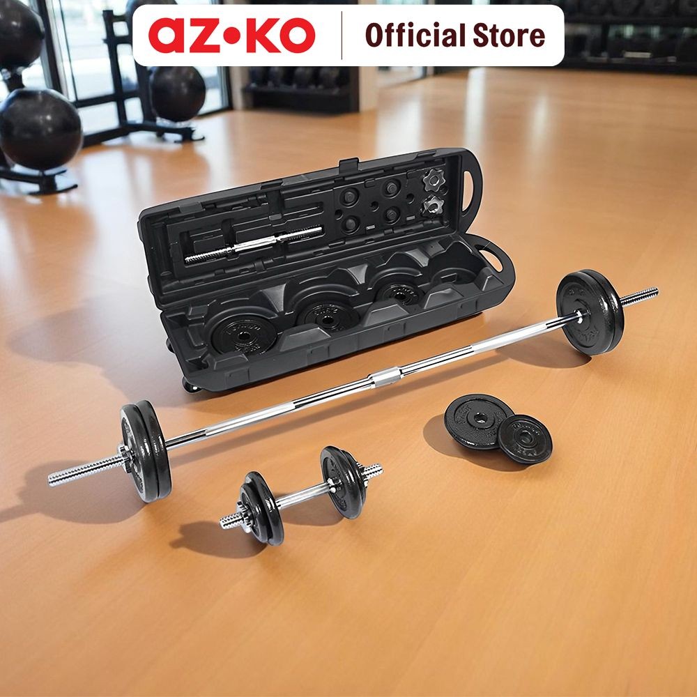 Jual AZKO Kinetic Set 3 Pcs Dumbbell 50 Kg - Hitam Barbel Alat Fitness ...