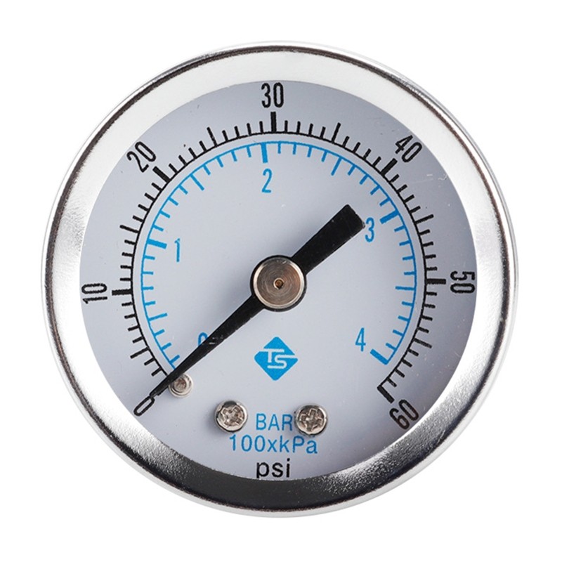 Jual Mini Pressure Gauge 0-60psi 0-4bar Dual Mount 1 Thread Pressure Gauge for Fuel Air Oil ...