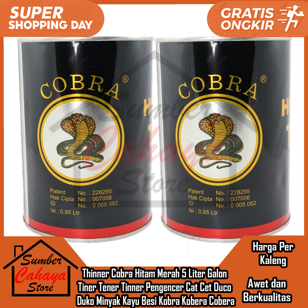 Jual Thinner Cobra Hitam Merah 5 Liter Galon Tiner Tener Tinner ...