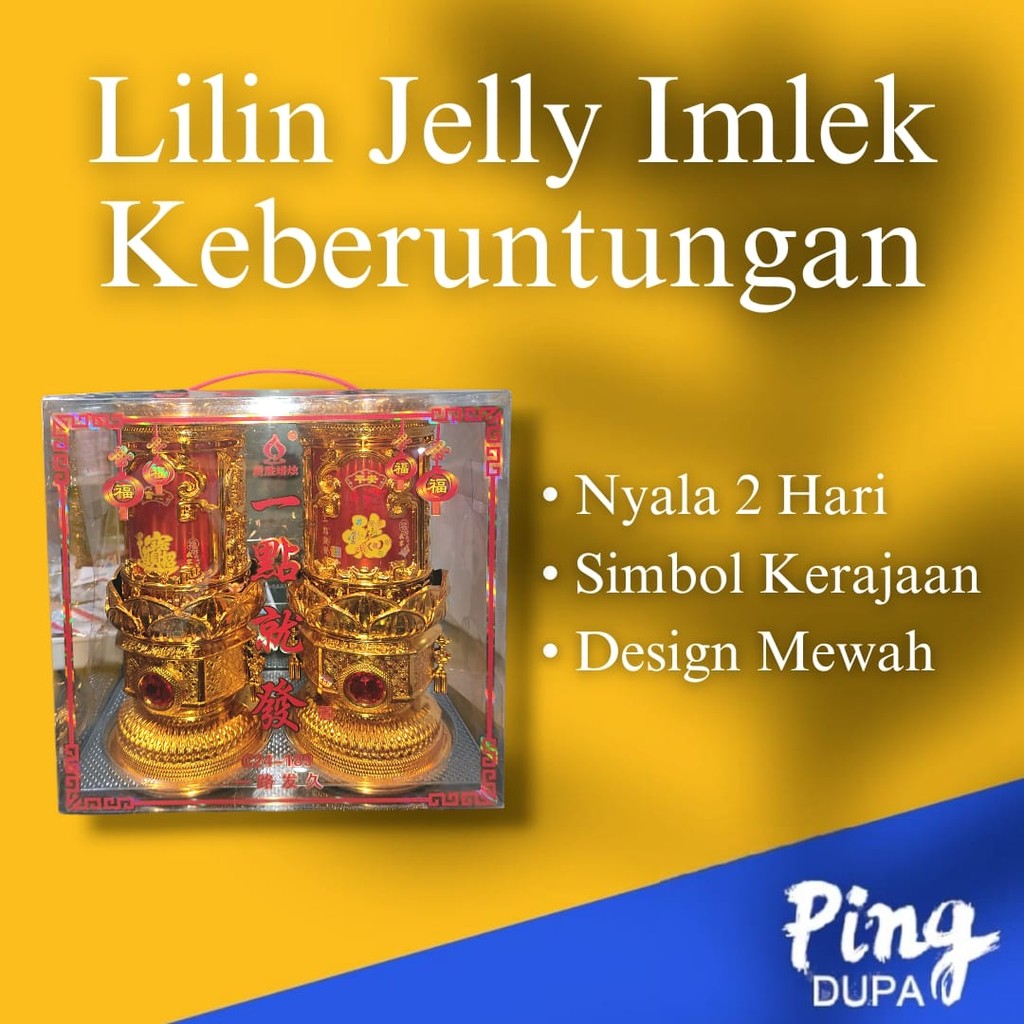 Jual Lilin Jelly Topi Raja Emas Keberuntungan Golden King Hat Nyala 2 ...