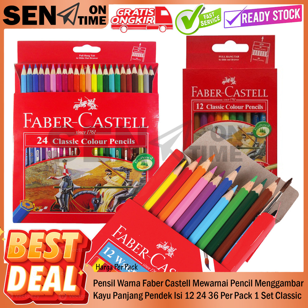 Jual Faber Castell Pensil Warna Isi 12 24 36 Classic Colour Oil Tekstur ...