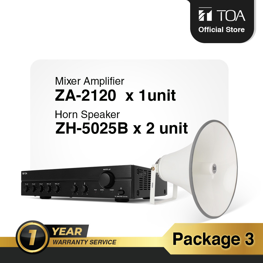 Jual TOA Paket Set Speaker Horn 25W & Amplifier 120W | Shopee Indonesia