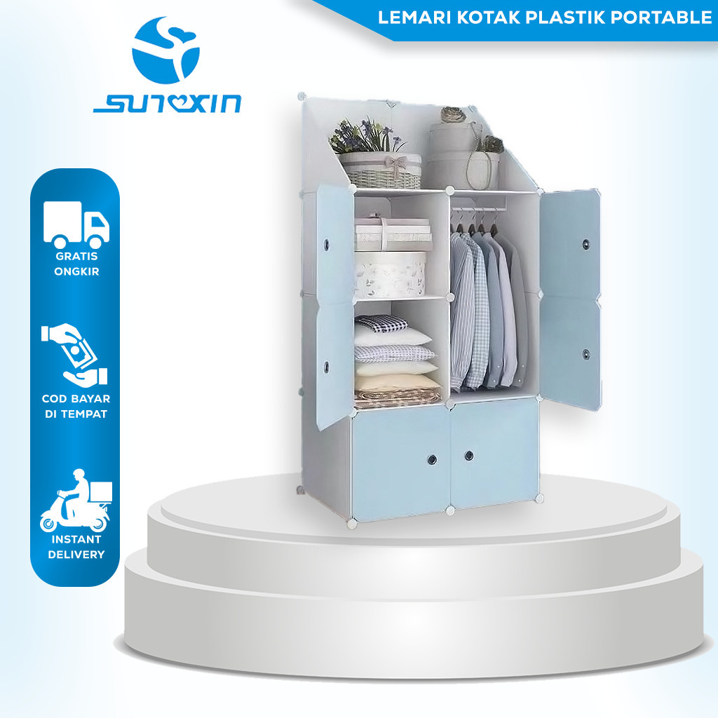 Jual Lemari portable 6 pintu + 2 / Lemari Kotak Plastik Portable ...