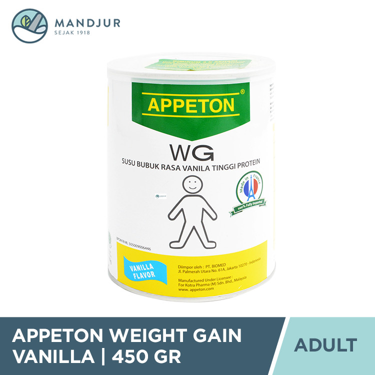 Jual Appeton Weight Gain Adult Vanilla 450 gr - Susu Tinggi Protein ...