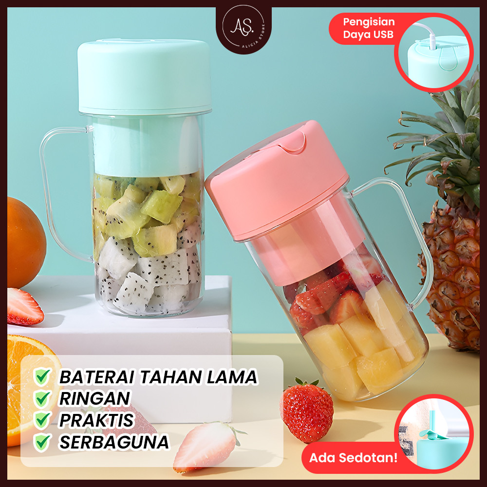 Jual AS Blender Jus Portable Mini 6 Pisau Listrik USB Gelas Sedotan ...