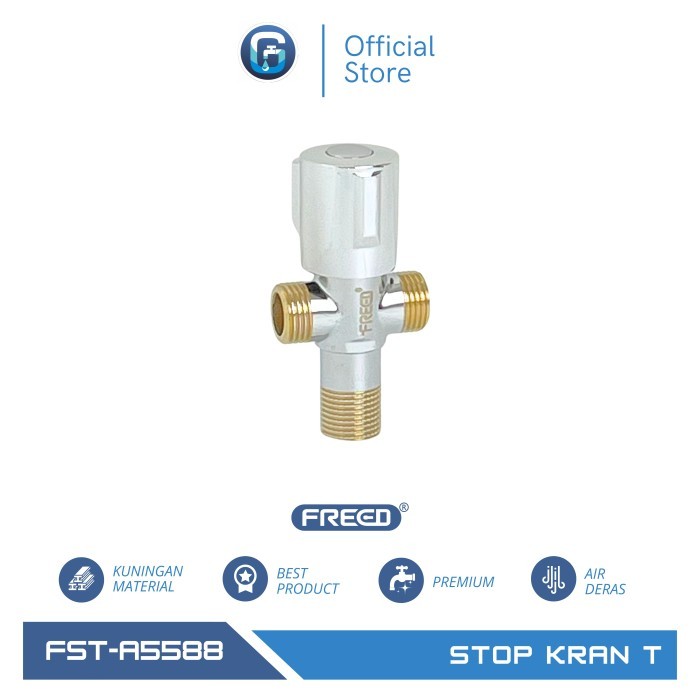 Jual Stop Kran Kuningan T 1/2 Inch / Keran Shower Kamar Mandi 1/2 Inch ...
