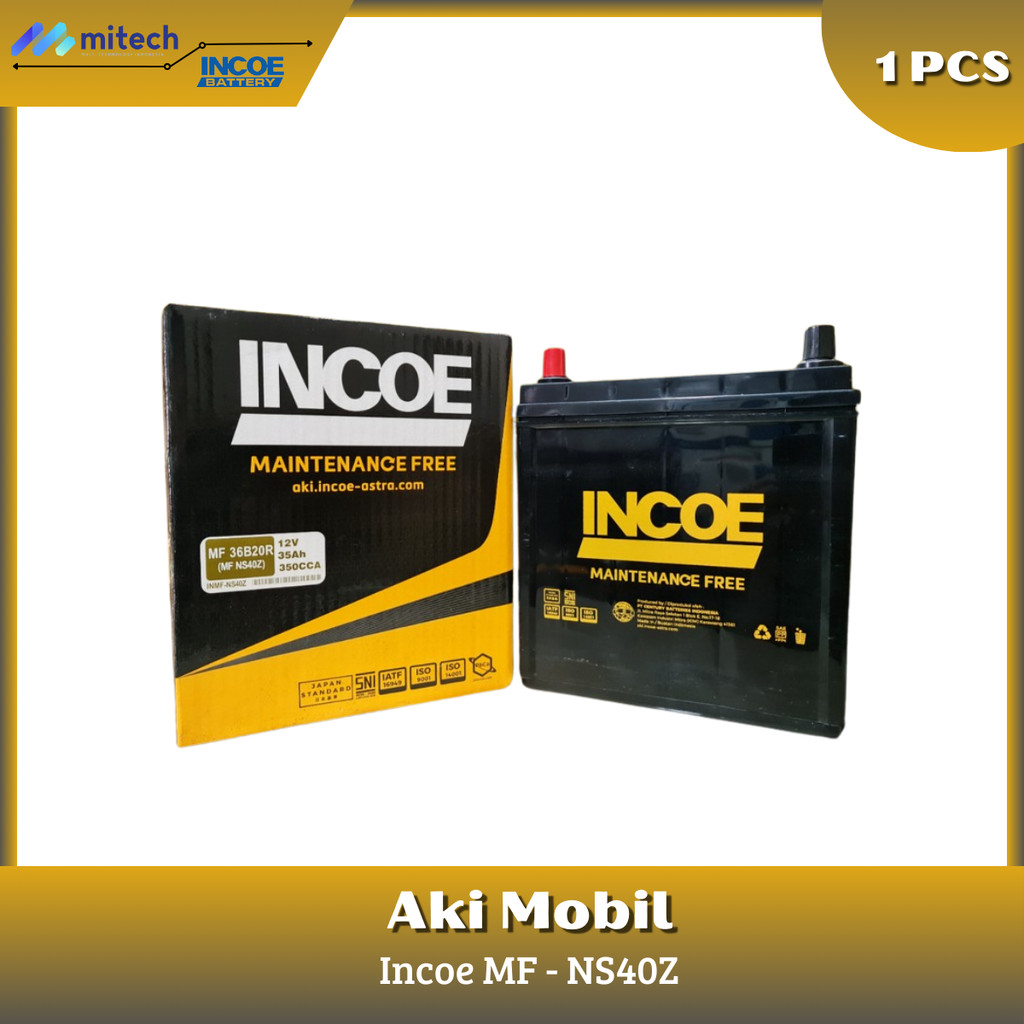 Jual Incoe Mf Astra Aki Kering Mobil NS40Z 12V / 35Ah Maintenance Free | Shopee Indonesia