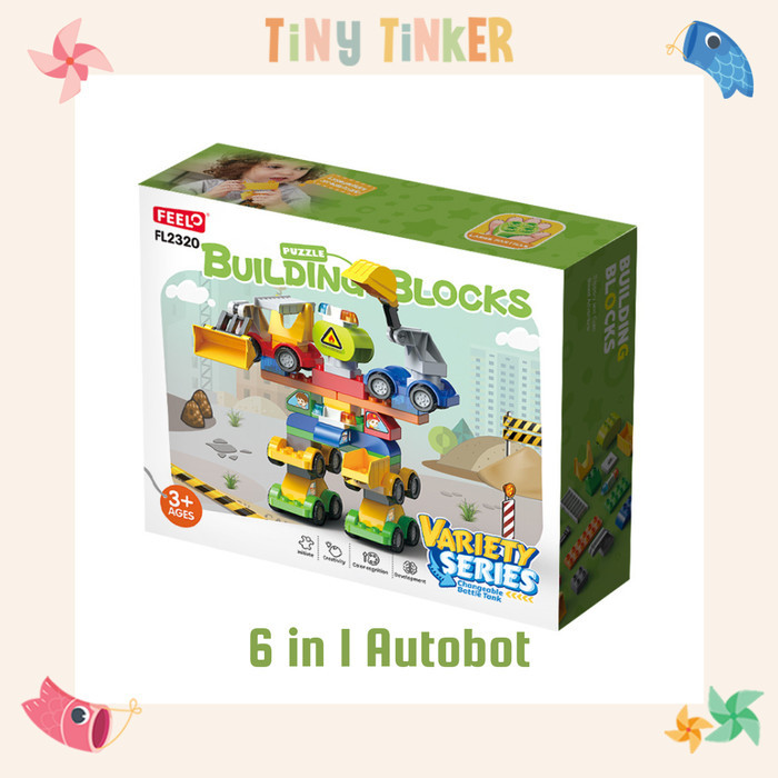 Jual Feelo 6 in 1 Autobot Puzzle 57 pcs Building Blocks Mainan Edukasi ...