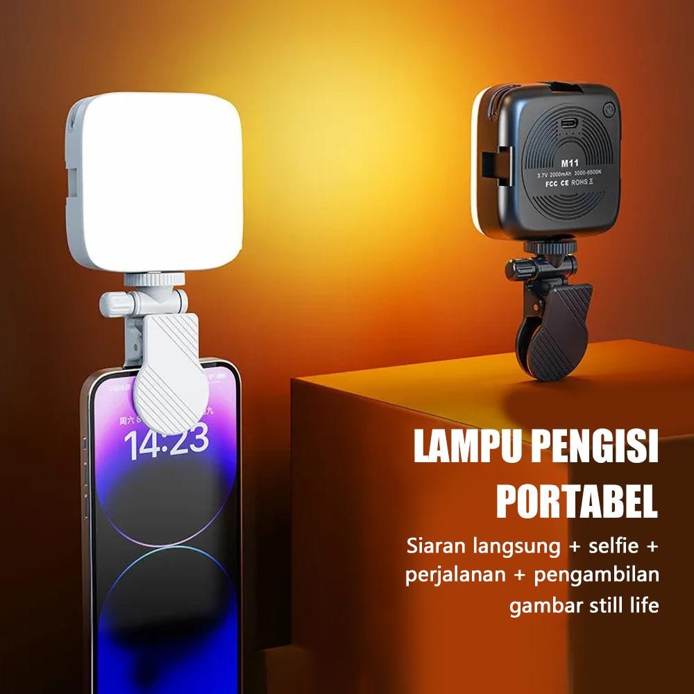 Jual M11 Mini LED Lampu 3 warna Saku Kecantikan lighting hp jepit ...