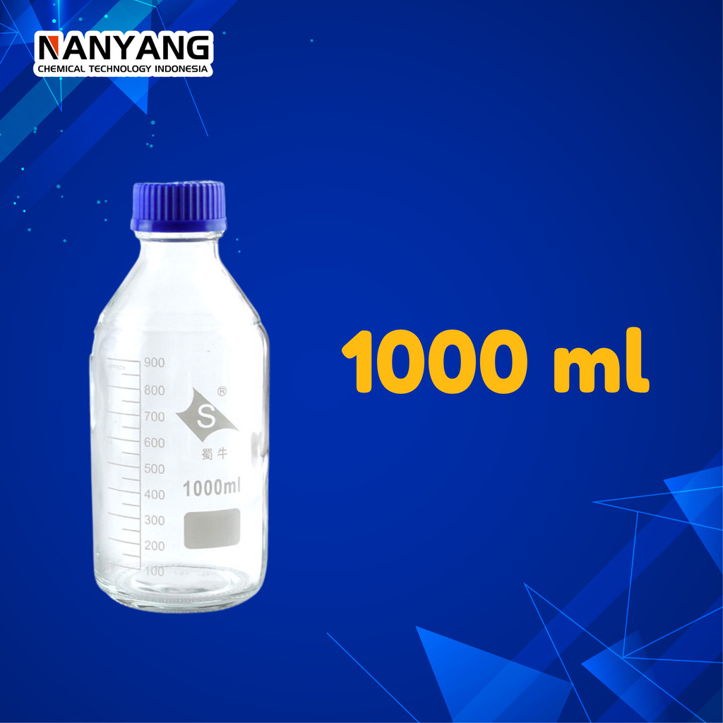 Jual Botol Reagent Kaca Tutup Biru 1000ml / Glass Laboratory Bottle ...