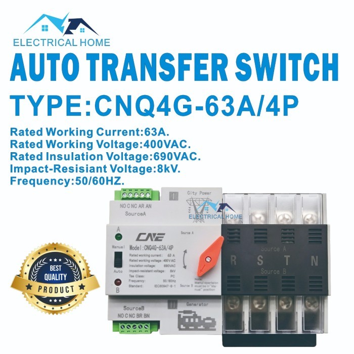 Jual Automatic Transfer Switch 4P 63A MCB Tipe ATS Dual Power | Shopee Indonesia