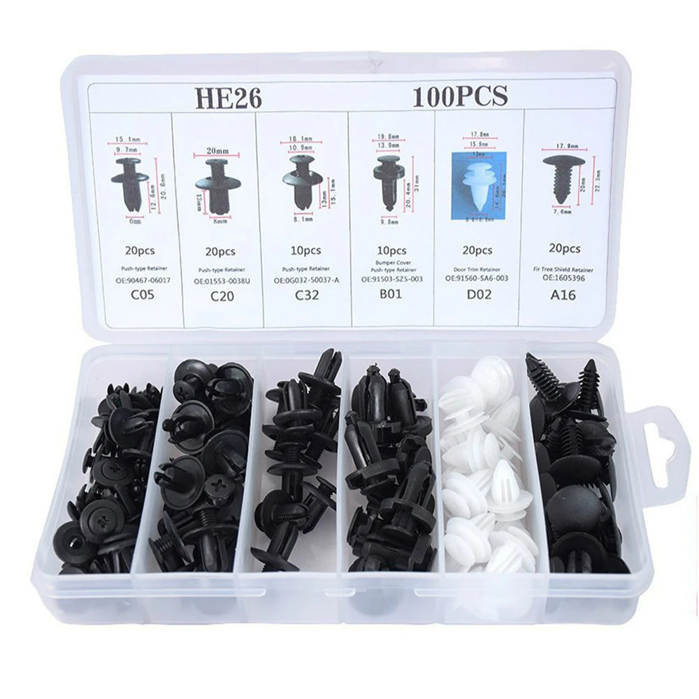 Jual HOMICO Set Klip Kancing dan Baut Mobil 100 PCS Rivet Clip Car Trim ...