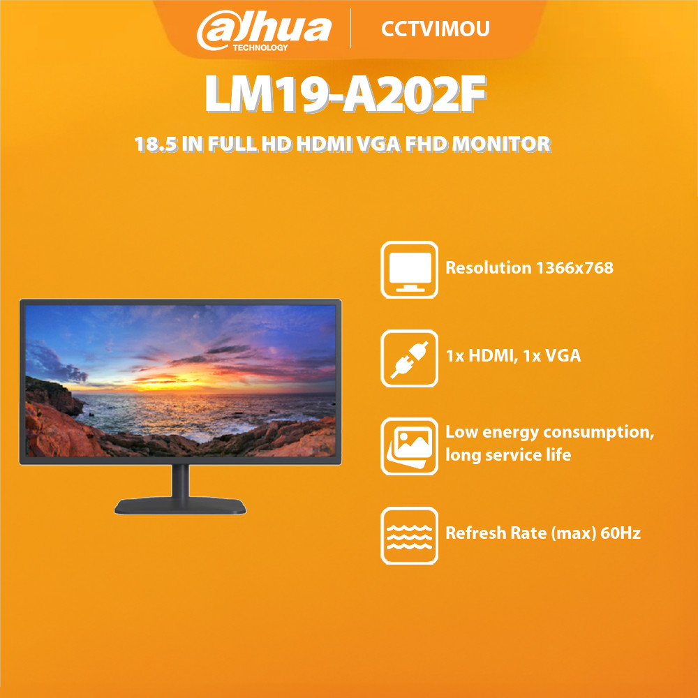 Jual DAHUA LM19-A202F 18.5 IN FULL HD HDMI VGA FHD MONITOR | Shopee Indonesia