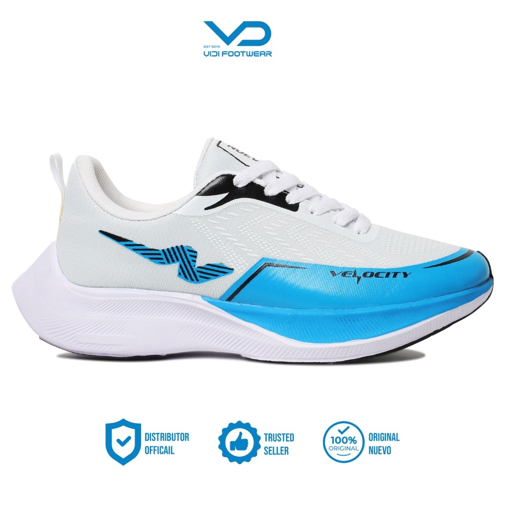 Jual Sepatu Running NEW NUEVO VELOCITY Putih Biru Olahraga Lari Pria ...