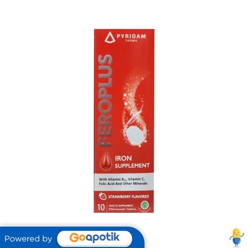 Jual Feroplus Rasa Strawberry Tube 10 Tablet Effevescent | Shopee Indonesia
