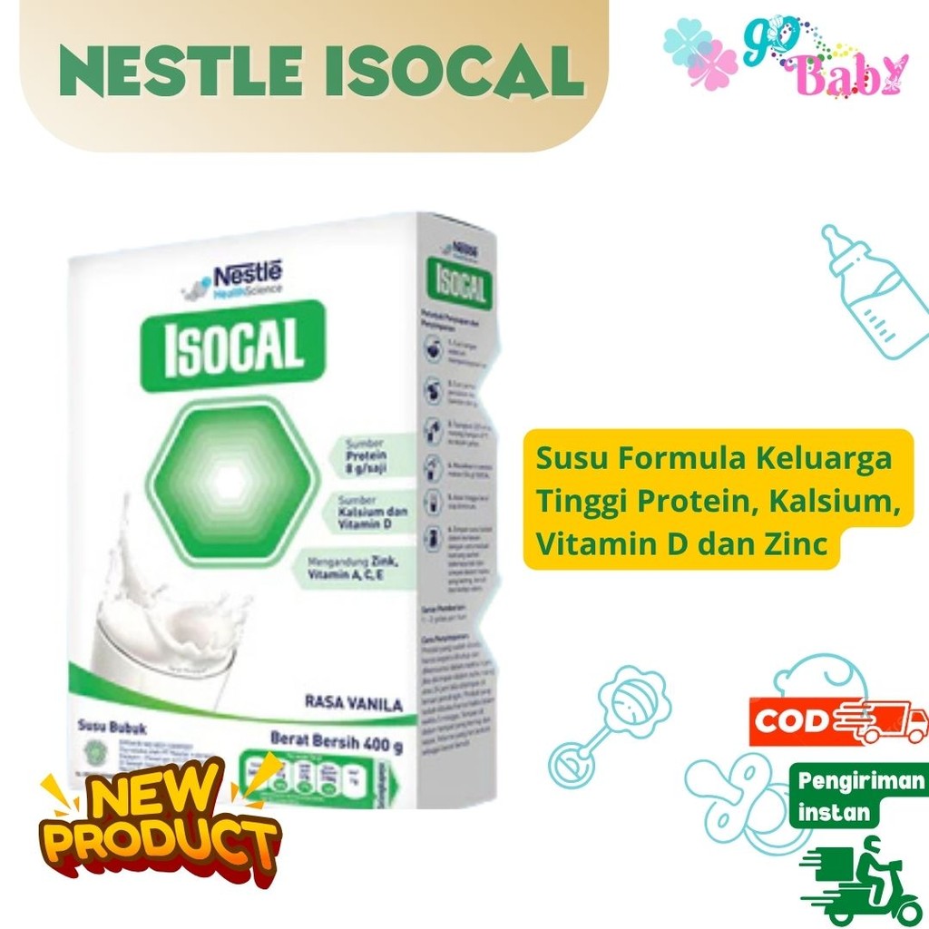 Jual NESTLE ISOCAL 400GR - Susu Bubuk Keluarga Rasa Vanilla Tinggi ...