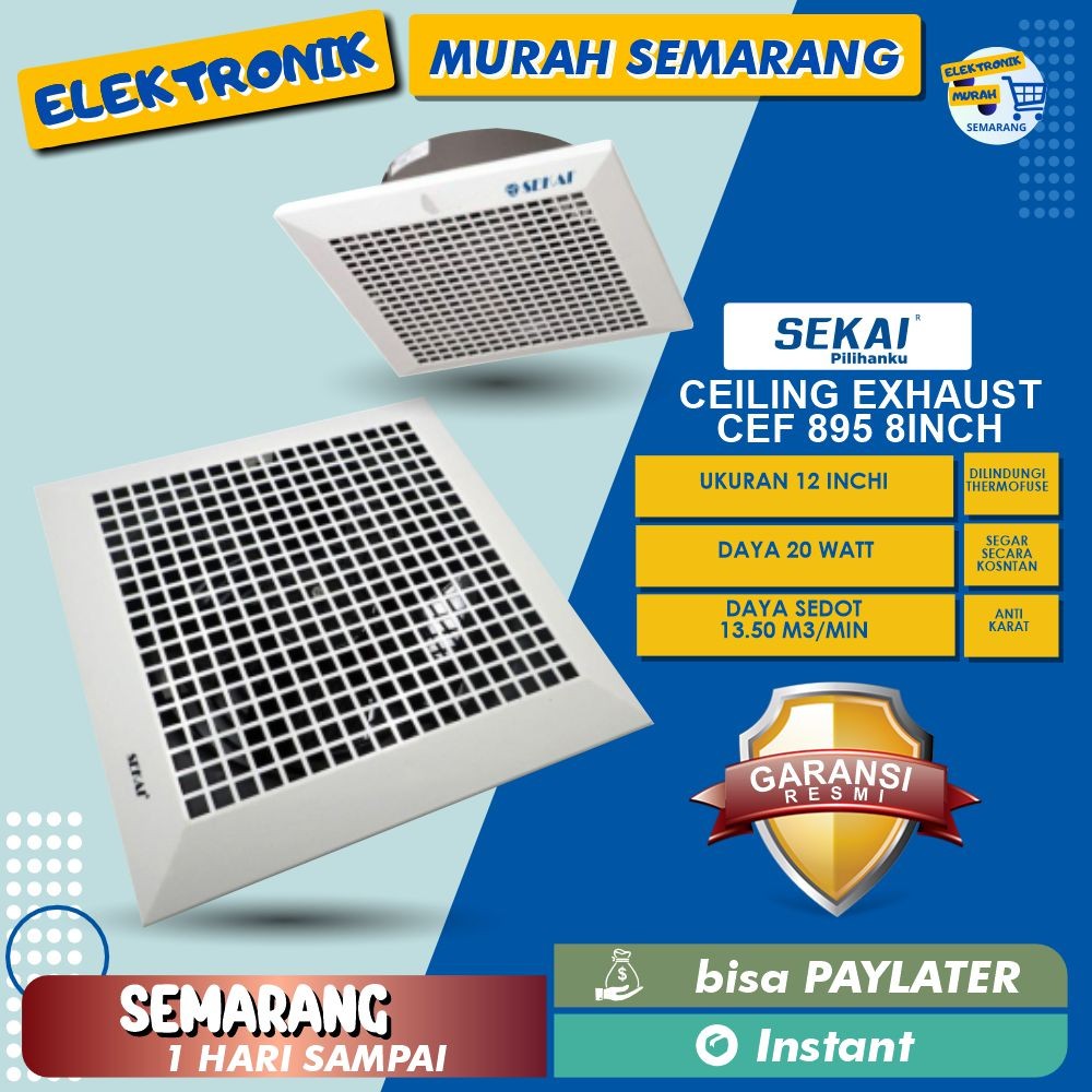 Jual SEKAI Ceiling Exhaust Fan CEF 895 8 Inch Kipas Exhaust Plafon 20 ...