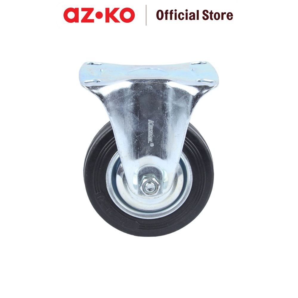 Jual AZKO Krisbow Roda Troli Karet Fixed 10 cm Caster Trolley Wheels ...