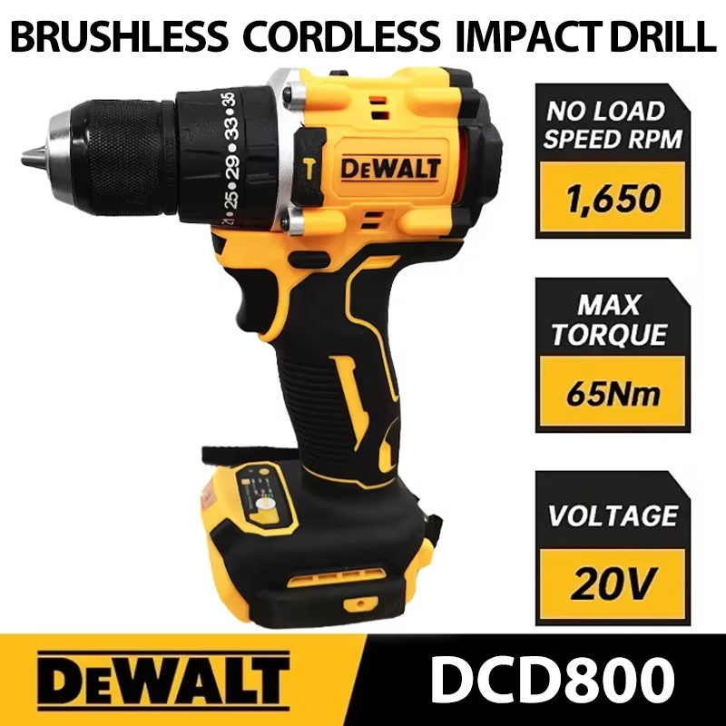 Jual Dewalt DCD800 1650RPM Cordless Impact Drill 1/2 Inch Brushless ...