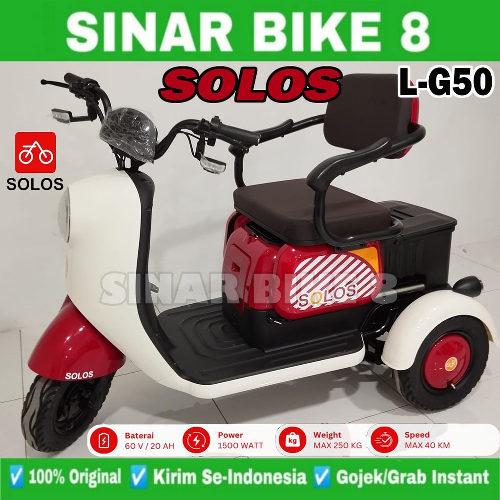 Jual Sepeda Listrik Roda 3 SOLOS L-G50 1500 Watt | Shopee Indonesia