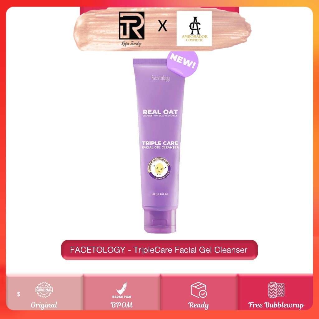 Jual FACETOLOGY - TRIPLE CARE FACIAL GEL CLEANSER ( 100 ml ) - Sabun ...