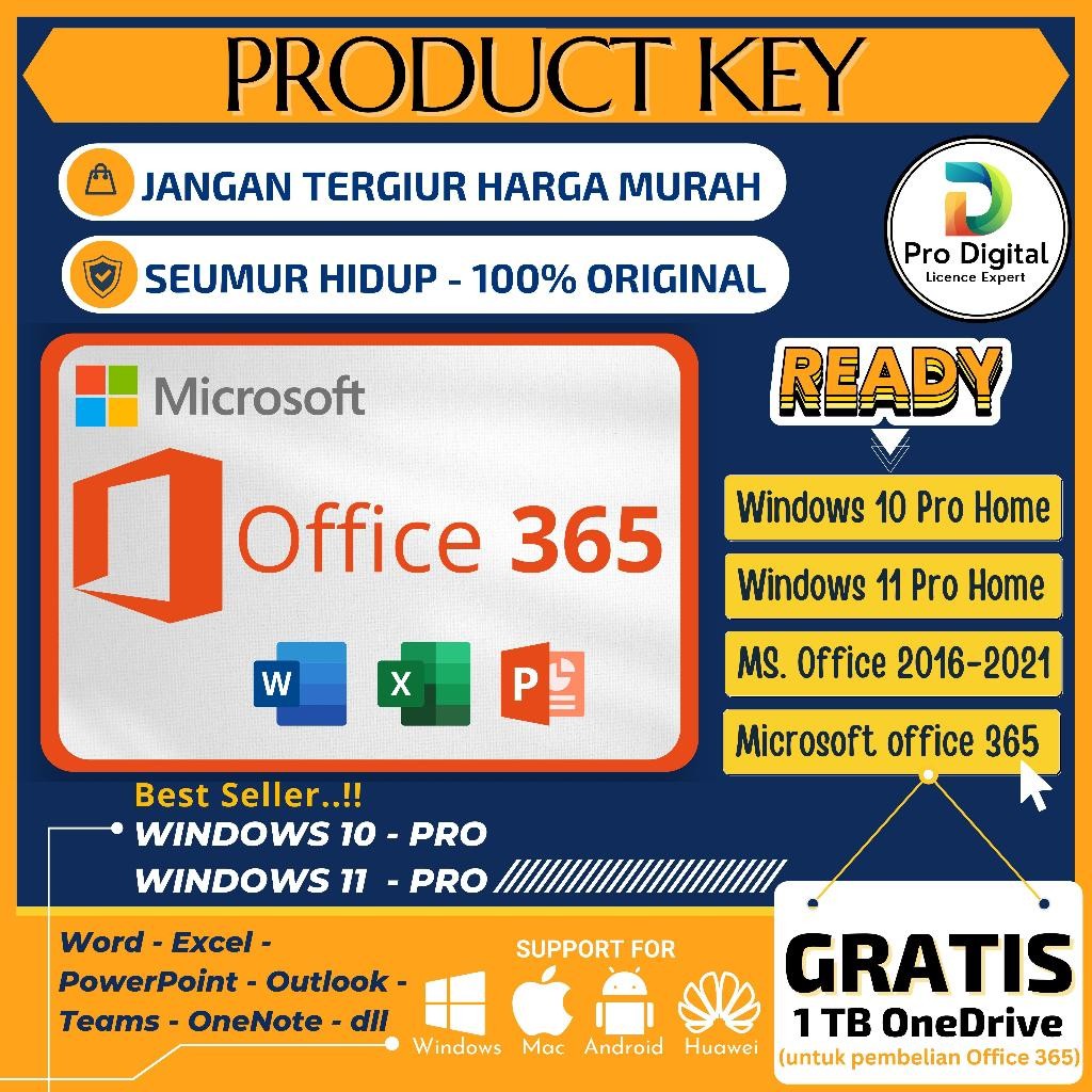 Jual Lisensi Windows 10 Pro | Windows 11 Pro | Microsoft Office 365 Proplus Original / lifetime ...