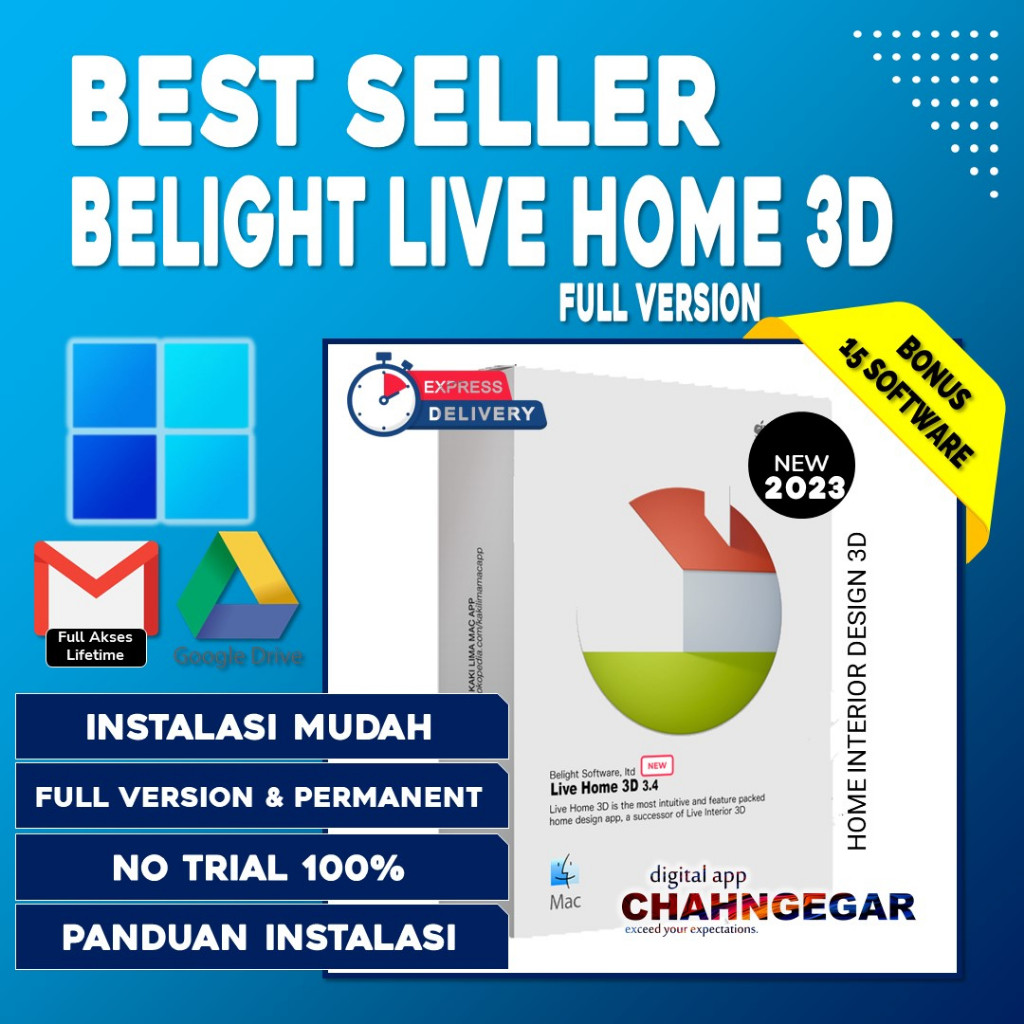 Jual BeLight Live Home 3D Pro 2023 Full Lisensi Lifetime Software Design Rumah Virtual / Home ...