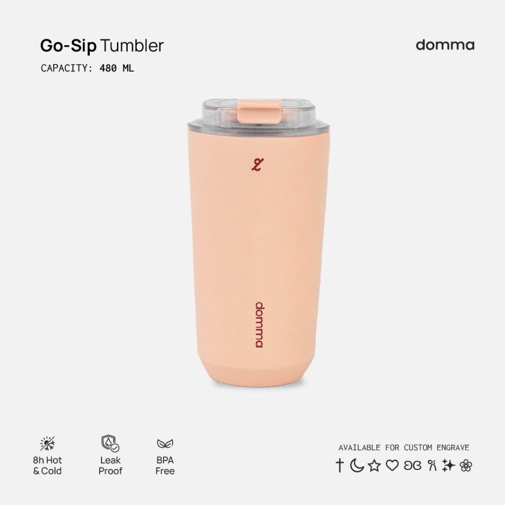 Jual FG45RF [Domma] 480 ml Go-Sip Tumbler Double Wall Stainless Steel ...
