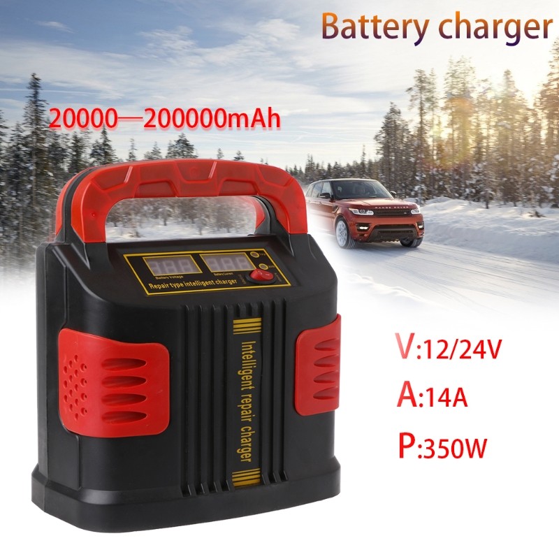 Jual 350W 14A AUTO Plus Adjust LCD Battery Charger 12V-24V Car Jump ...