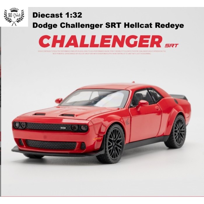 Jual Diecast mobil Dodge challenger SRT hellcat red eye skala 132 - Lht ...