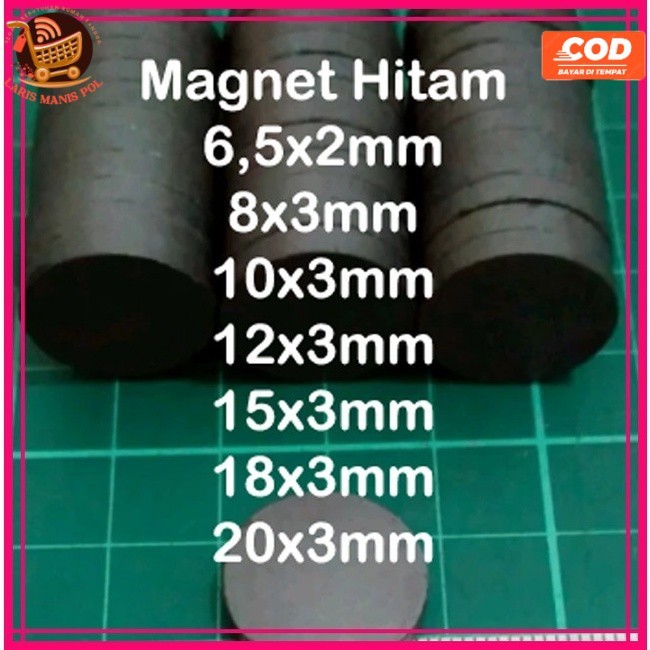 Jual (10pcs) Magnet Hitam Magnet Ferrite Magnet Kulkas Mgnet Koin ...