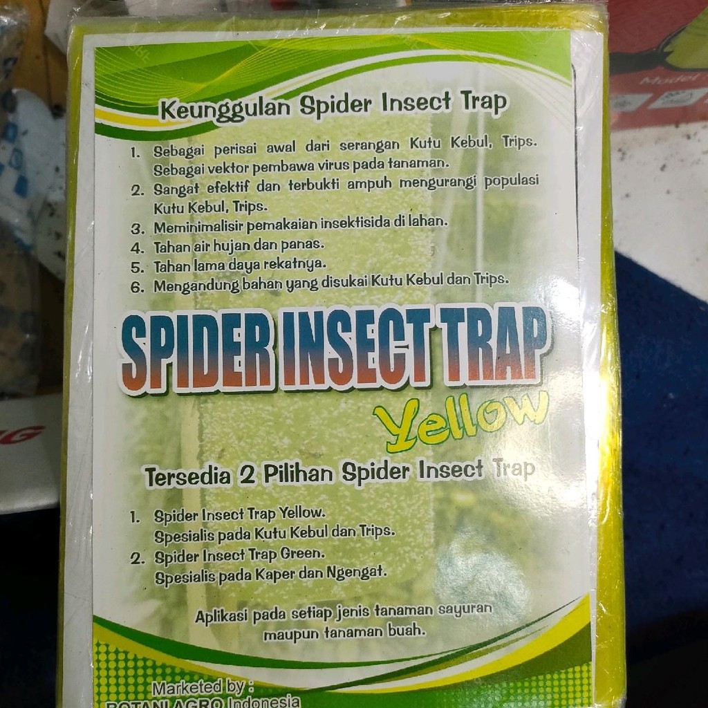 Jual Inseckt Spider Trap Kuning 100 Lembar Perangkap Hama Tanaman ...