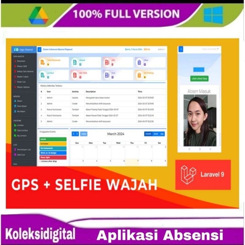 Jual Aplikasi Absensi GPS + Selfie Karyawan Lengkap Online Offline | Shopee Indonesia