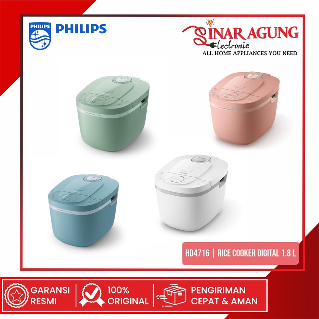 Jual PHILIPS HD4716 / HD-4716 RICE COOKER DIGITAL 1.8 L NO BASAH NO BASI | Shopee Indonesia