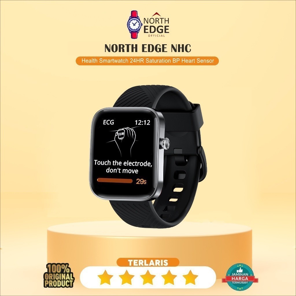 Jual NORTH EDGE NHC Health Smartwatch 24HR Saturation BP Heart Sensor ...