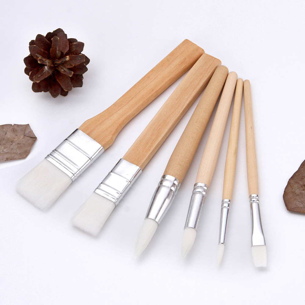 Jual 1 SET 6 PC KUAS LUKIS / KUAS MELUKIS CAT AIR Nylon Wooden Handle ...