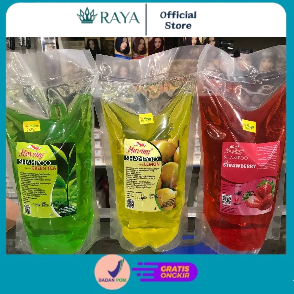 Jual RAYA HEVINY Shampoo Refill 1lt (Standing Pouch) | Shopee Indonesia