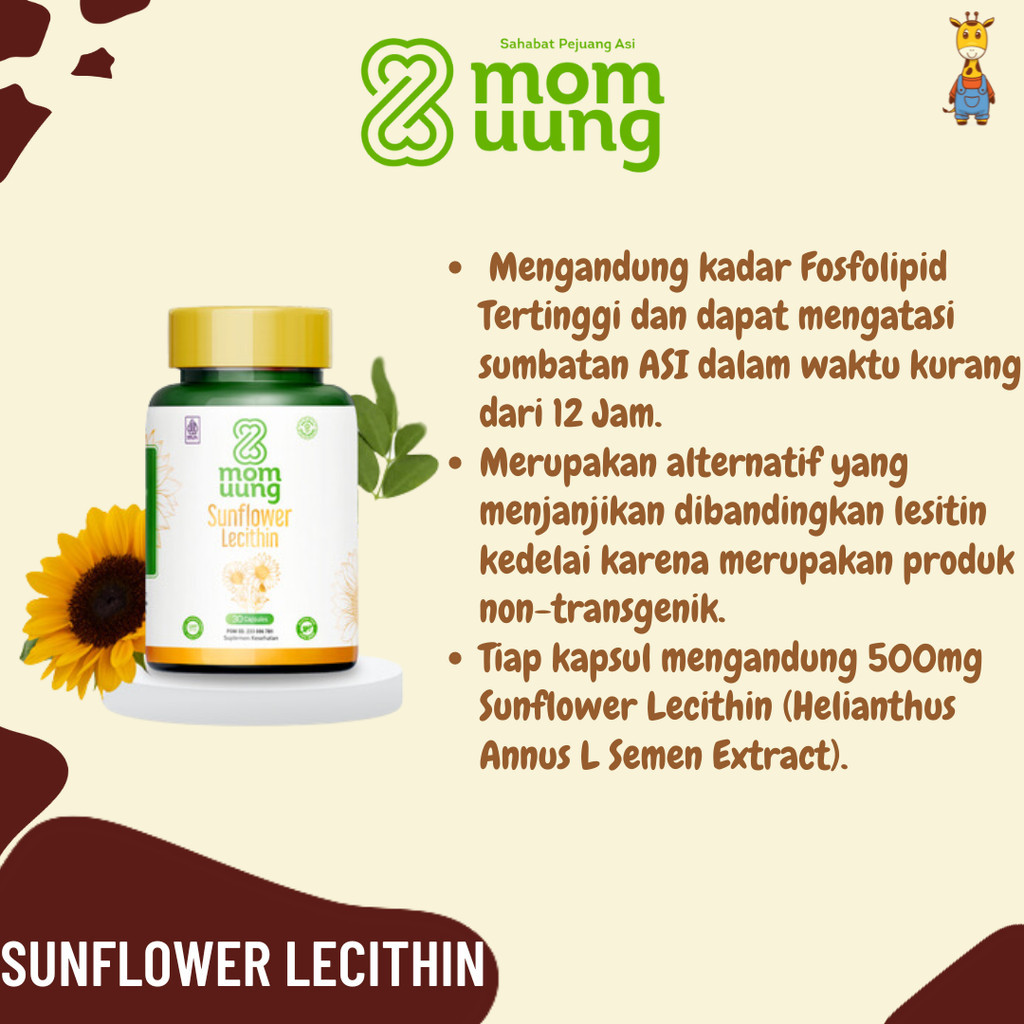 Jual Mom Uung Sunflower Lecithin 30 Kapsul - Melancarkan Sumbatan ASI ...