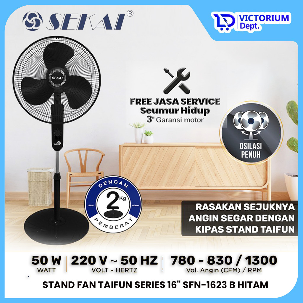Jual VICTORIUM - SEKAI KIPAS ANGIN BERDIRI STAND FAN TAIFUN SERIES 16 ...