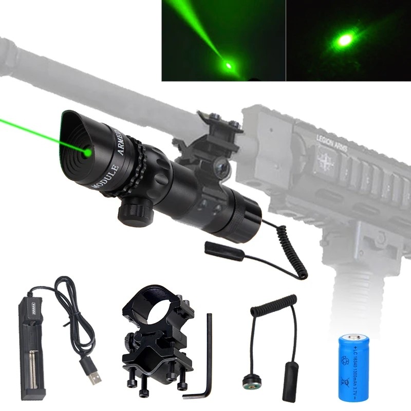 Jual Tactical Hunting Laser Pointer Sight 532nm Green/Red Dot Rifle ...