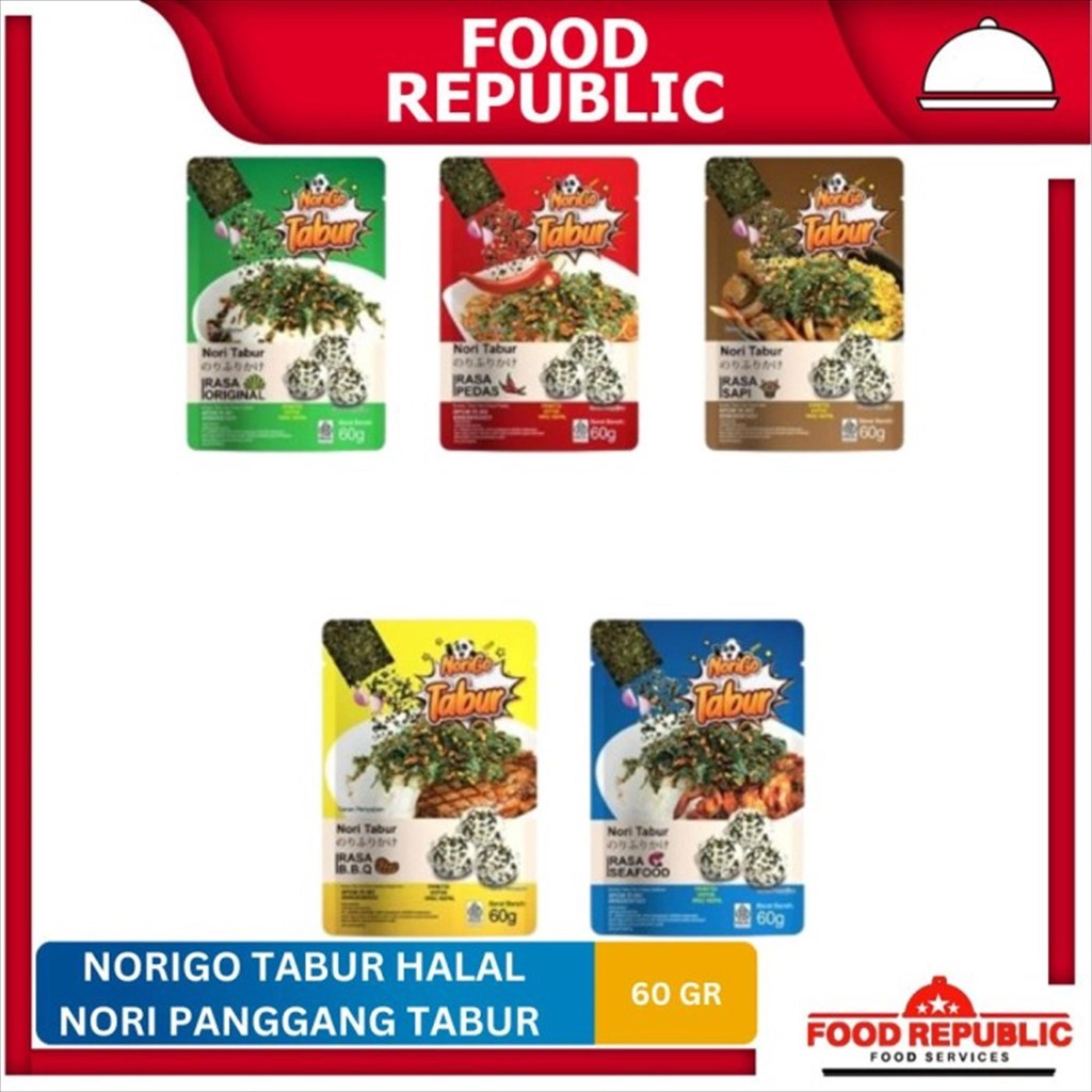 Jual Norigo Nori Tabur - Rumput Laut Panggang / Nori Aneka Rasa 60 gr ...