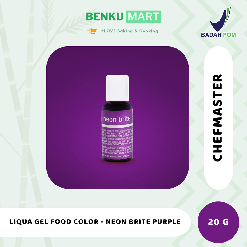 Jual Chefmaster NEON BRITE PURPLE Liqua Gel Food Color 20 gr Pewarna ...