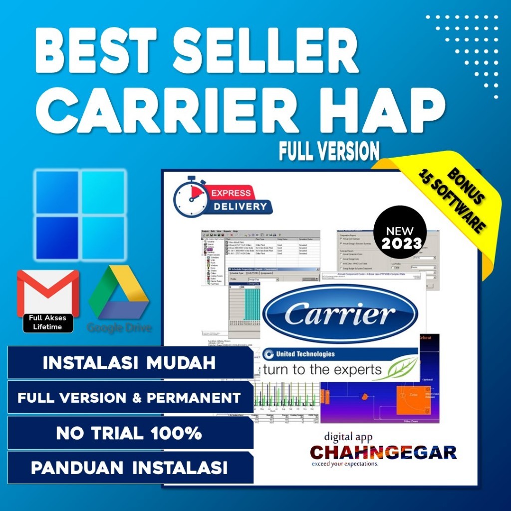 Jual Carrier HAP 2024 v6.2 Full Version Software HAP building Hourly Analysis Program 6.2 ...
