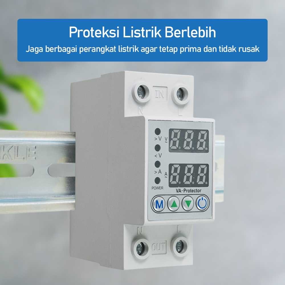 Jual MCB Digital Din Rail Over Voltage Current Protector 220V 40A LCD ...