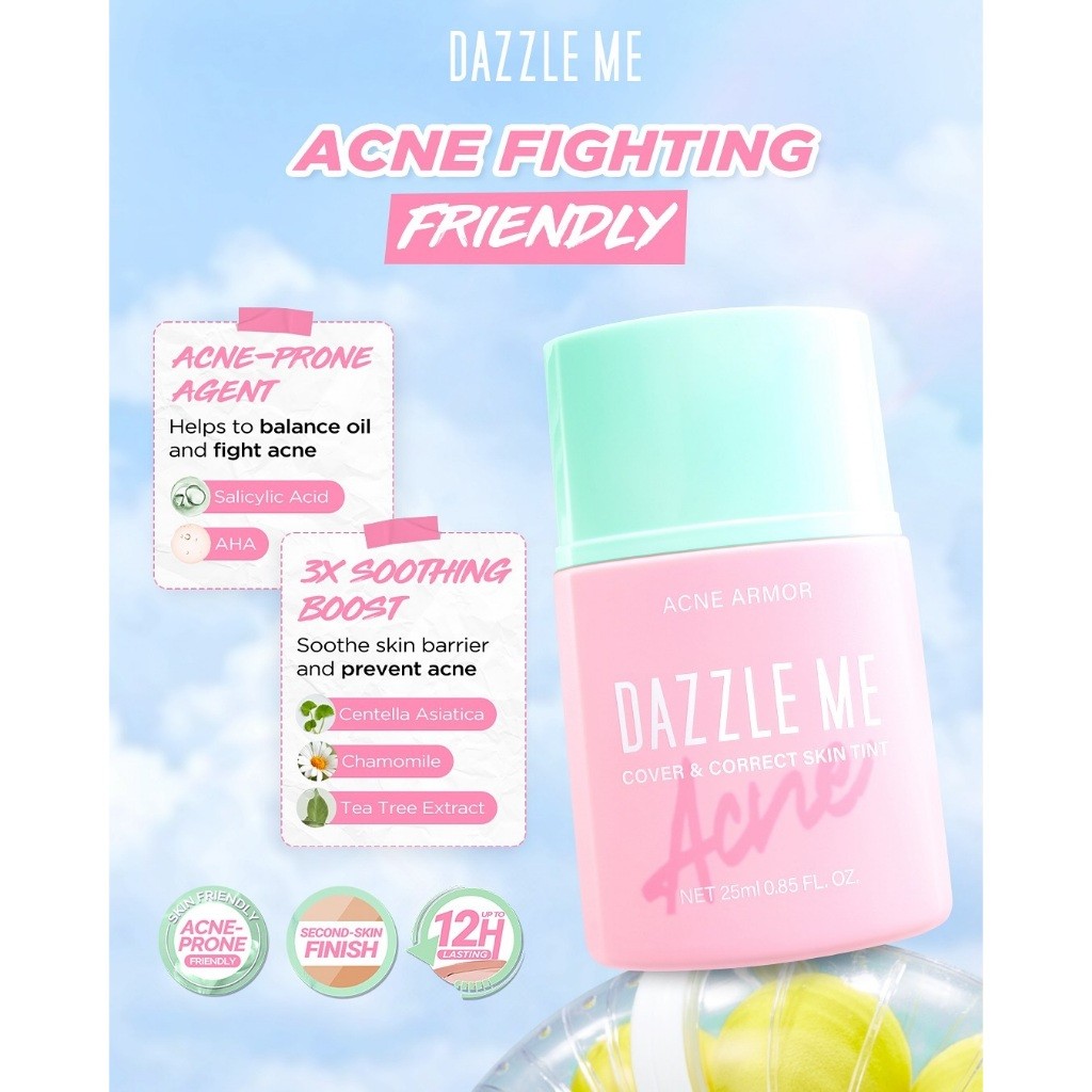 Jual DAZZLE ME Acne Armor Cover & Correct Skin Tint Beauty Liquid ...